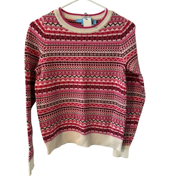 Draper James | Sweaters | Draper James Pink And Cream Patterned Sweater ...